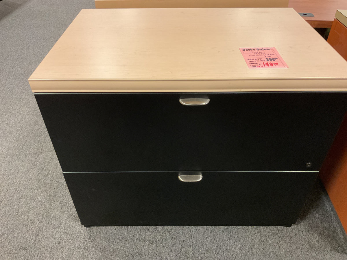 R9917 24”x 36” Black/Maple 2 Drawer Legal Used Lateral File $149.98 ...